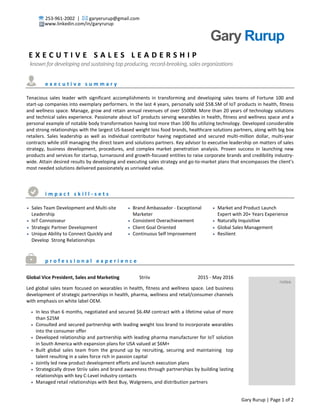 Gary Rurup Résumé 5-2016 | PDF