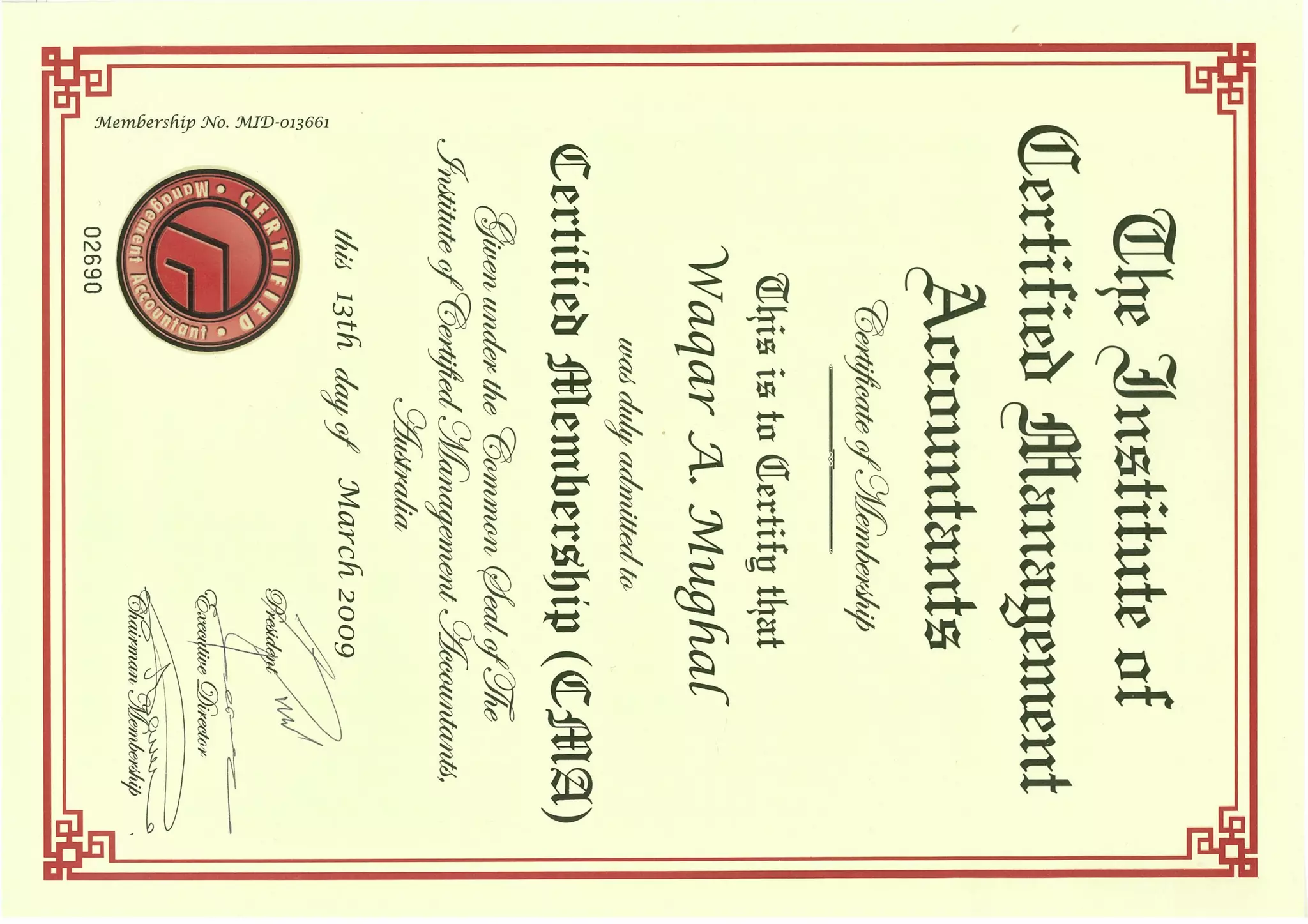 CMA certificate | PDF