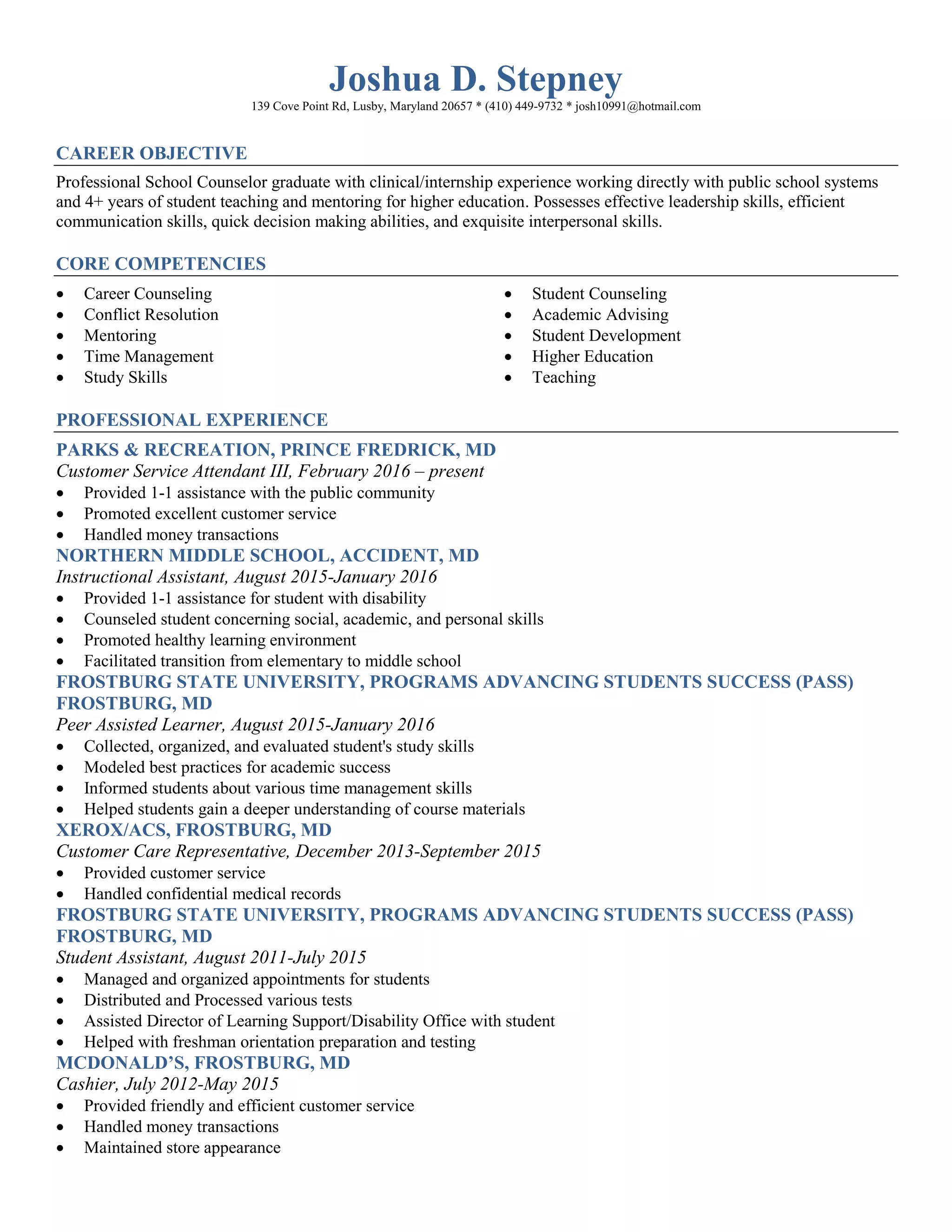 Joshua's Resume | PDF