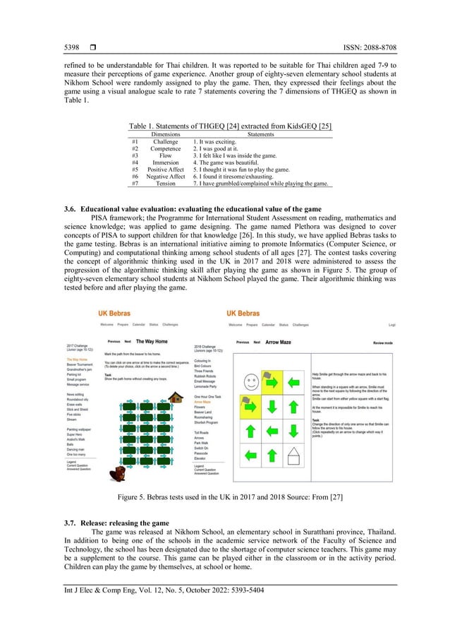 Game development software engineering: digital educational game promoting algorithmic thinking | PDF