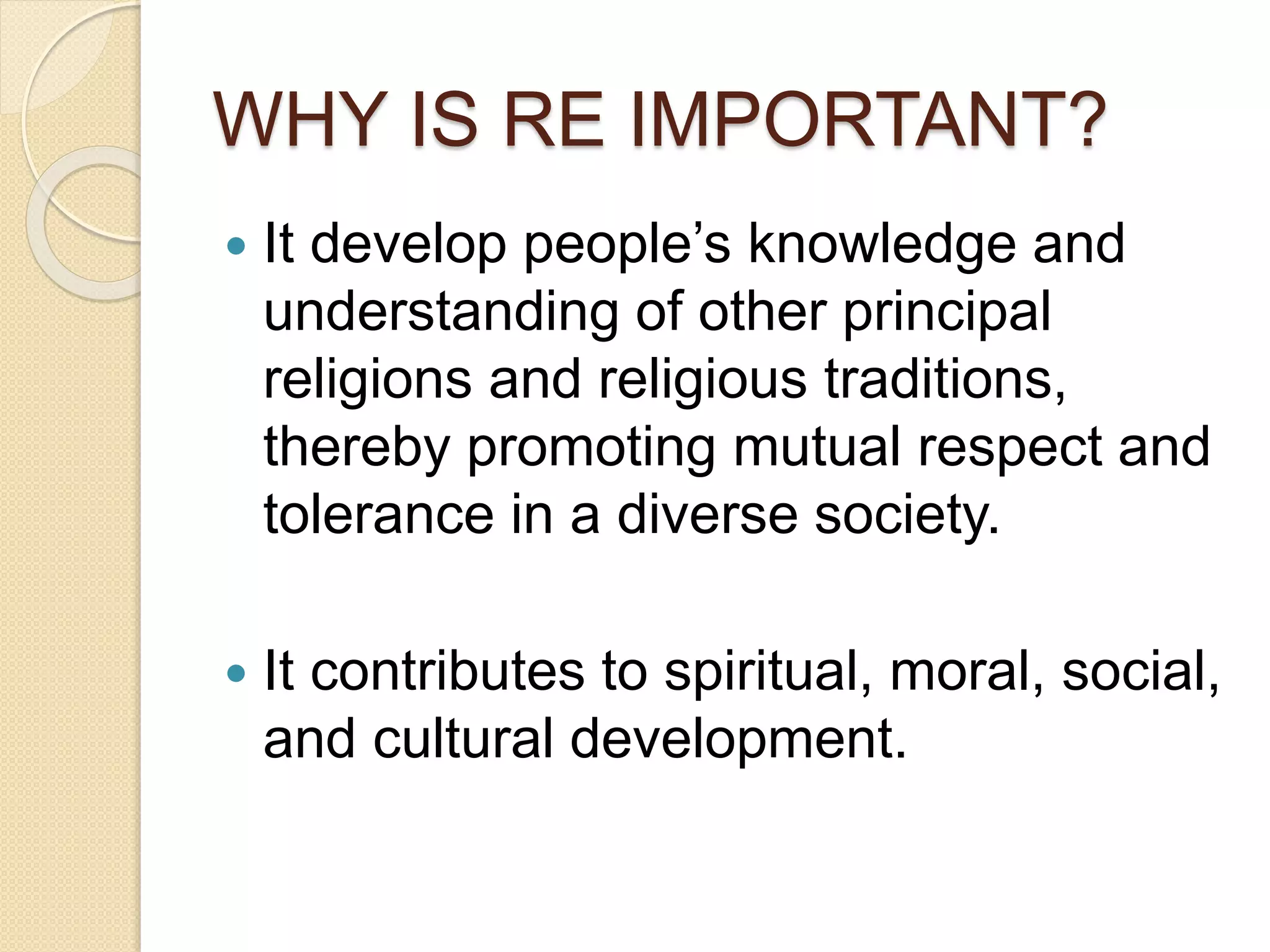 Religious Education, what it IS | PPTX