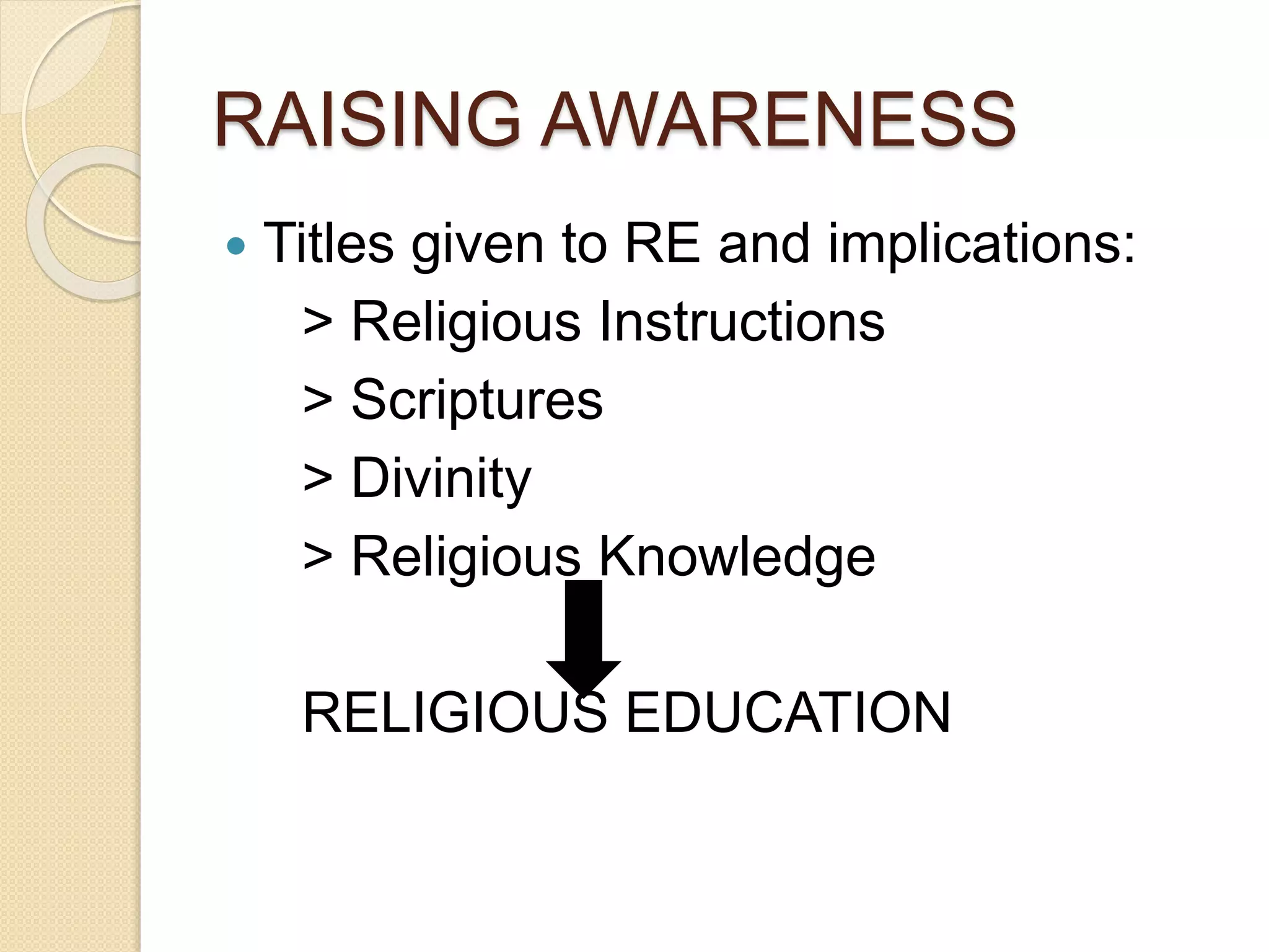 Religious Education, what it IS | PPTX