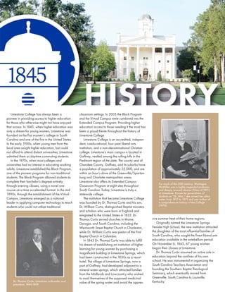 Limestone College History (2015) | PDF