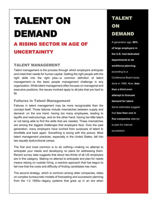 Talent On Demand | PDF