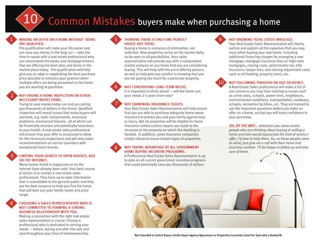 10 Common Buyer Mistakes | PPT