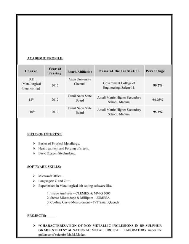 THIRU resume | DOC