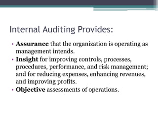 Value of internal auditing | PPTX