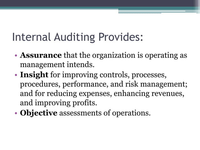 Value of internal auditing | PPTX