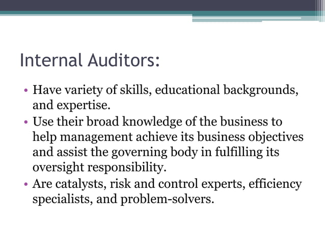 Value of internal auditing | PPTX