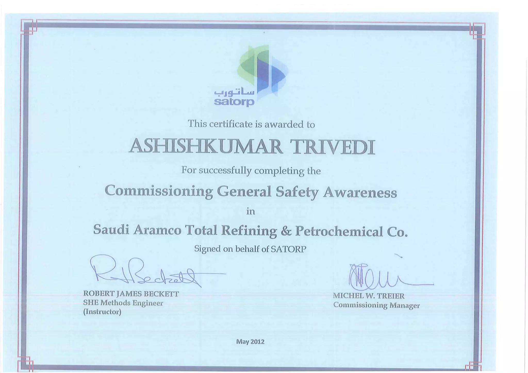 SATORP (safety certy) | PDF