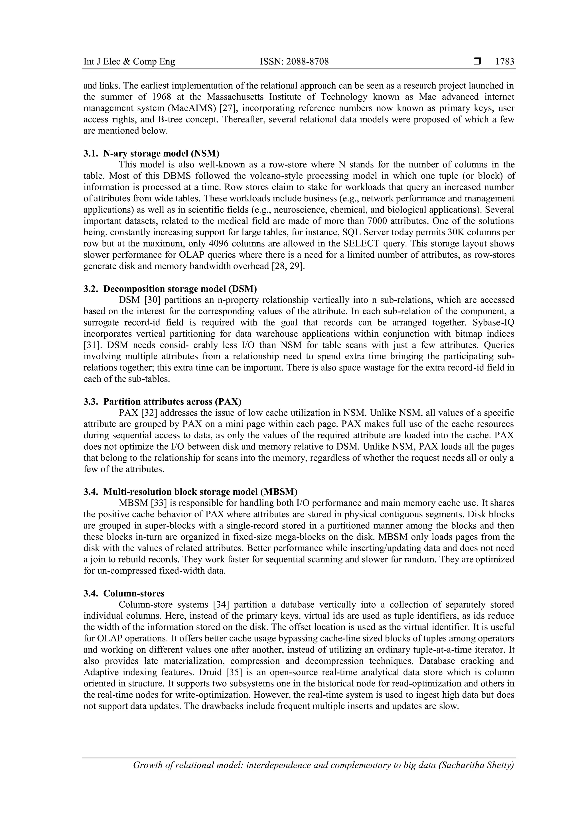 Growth of relational model: Interdependence and complementary to big data | PDF