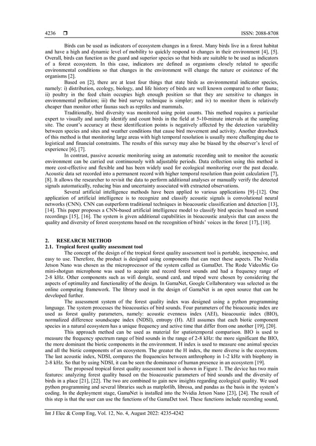 Forest quality assessment based on bird sound recognition using convolutional neural networks ...