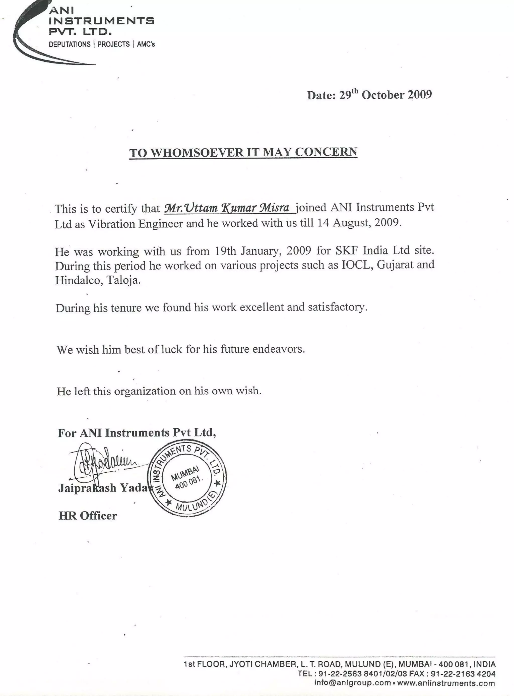 ANI Instrument | PDF