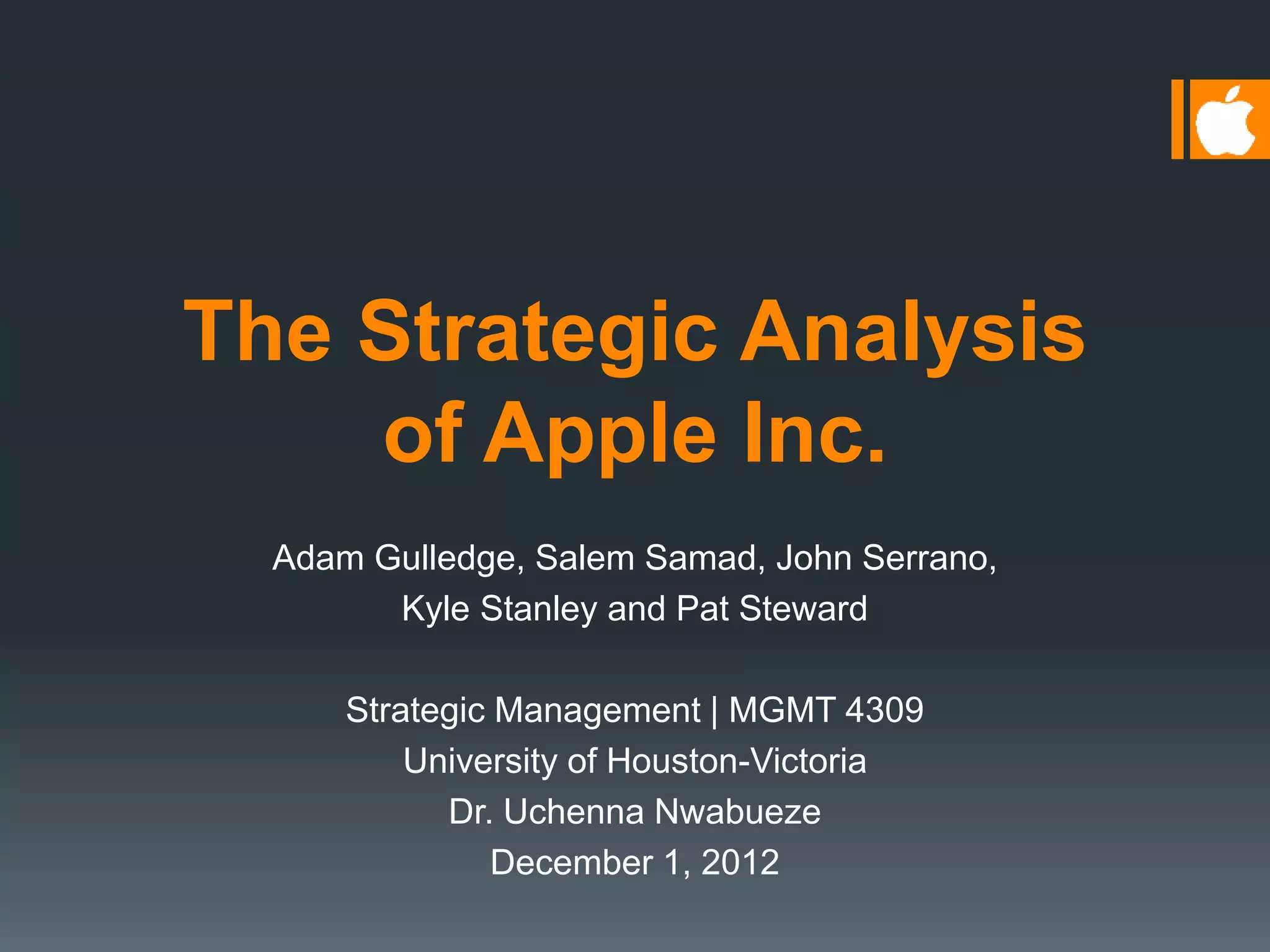 Strategic Analysis of Apple Inc | PPTX
