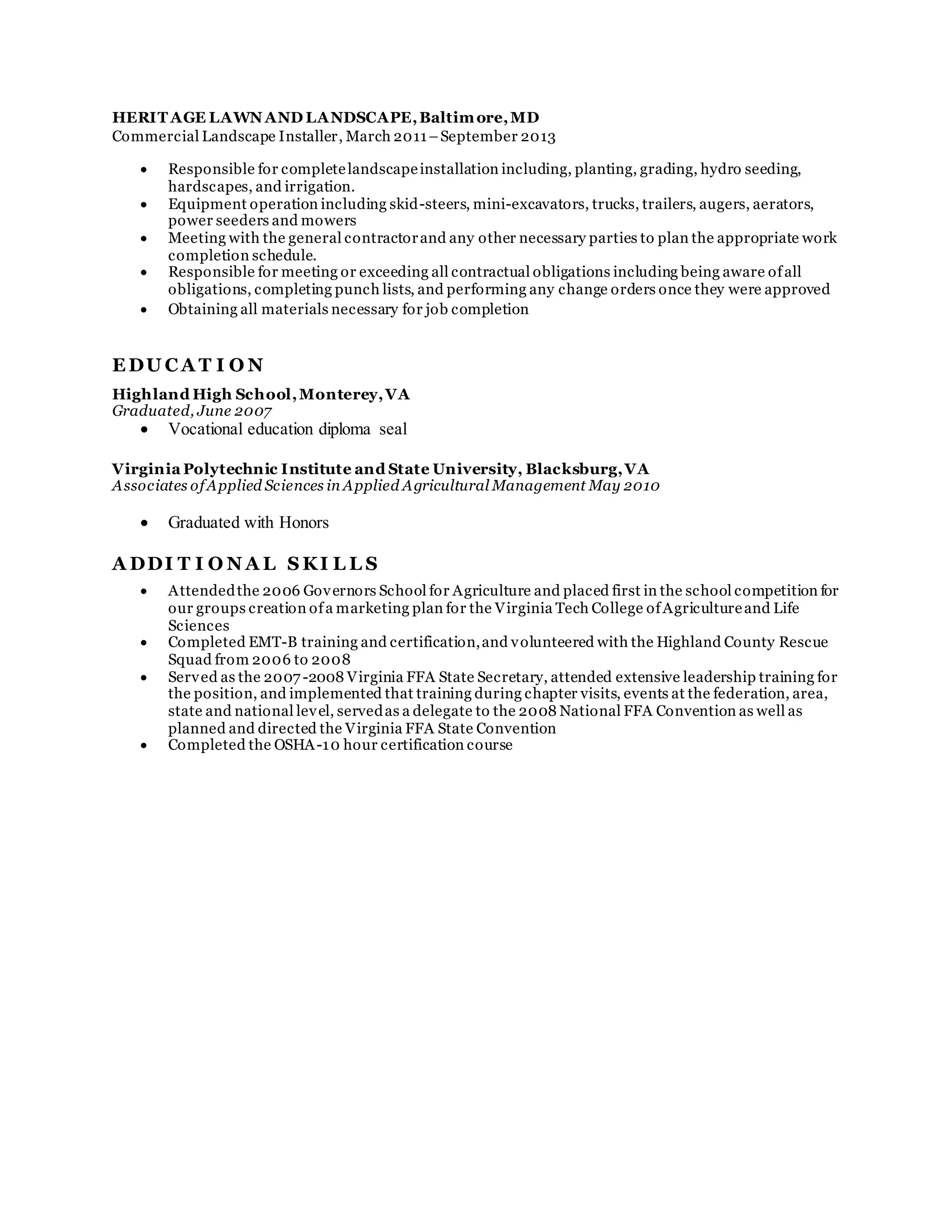Thomas Hevener's Resume | DOCX | Construction Industry | Industries