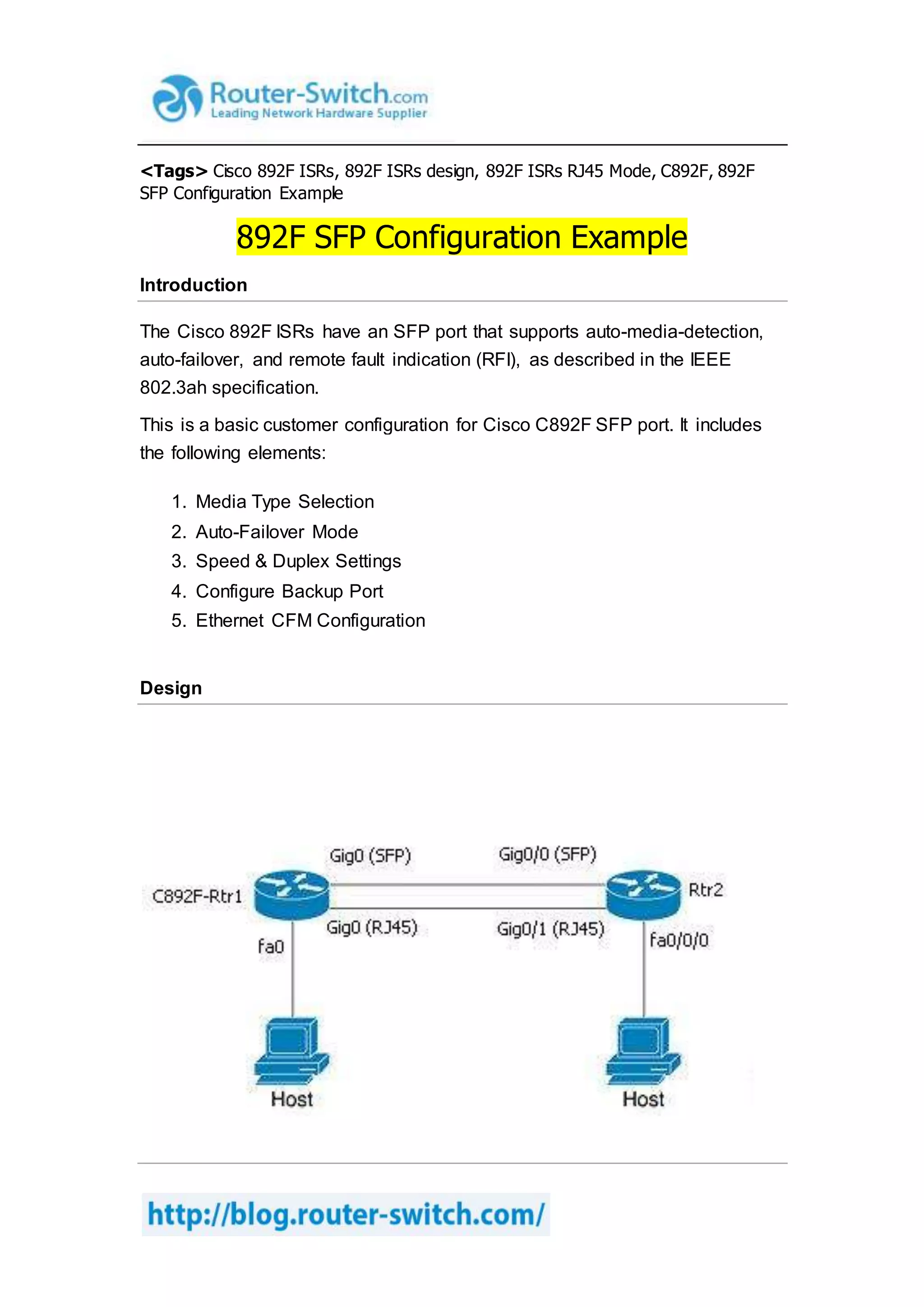 892 f sfp configuration example | DOCX