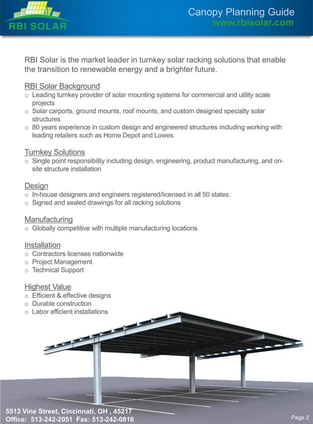RBI Solar - Canopy Planning Guide | PDF | Landscaping | Home & Garden