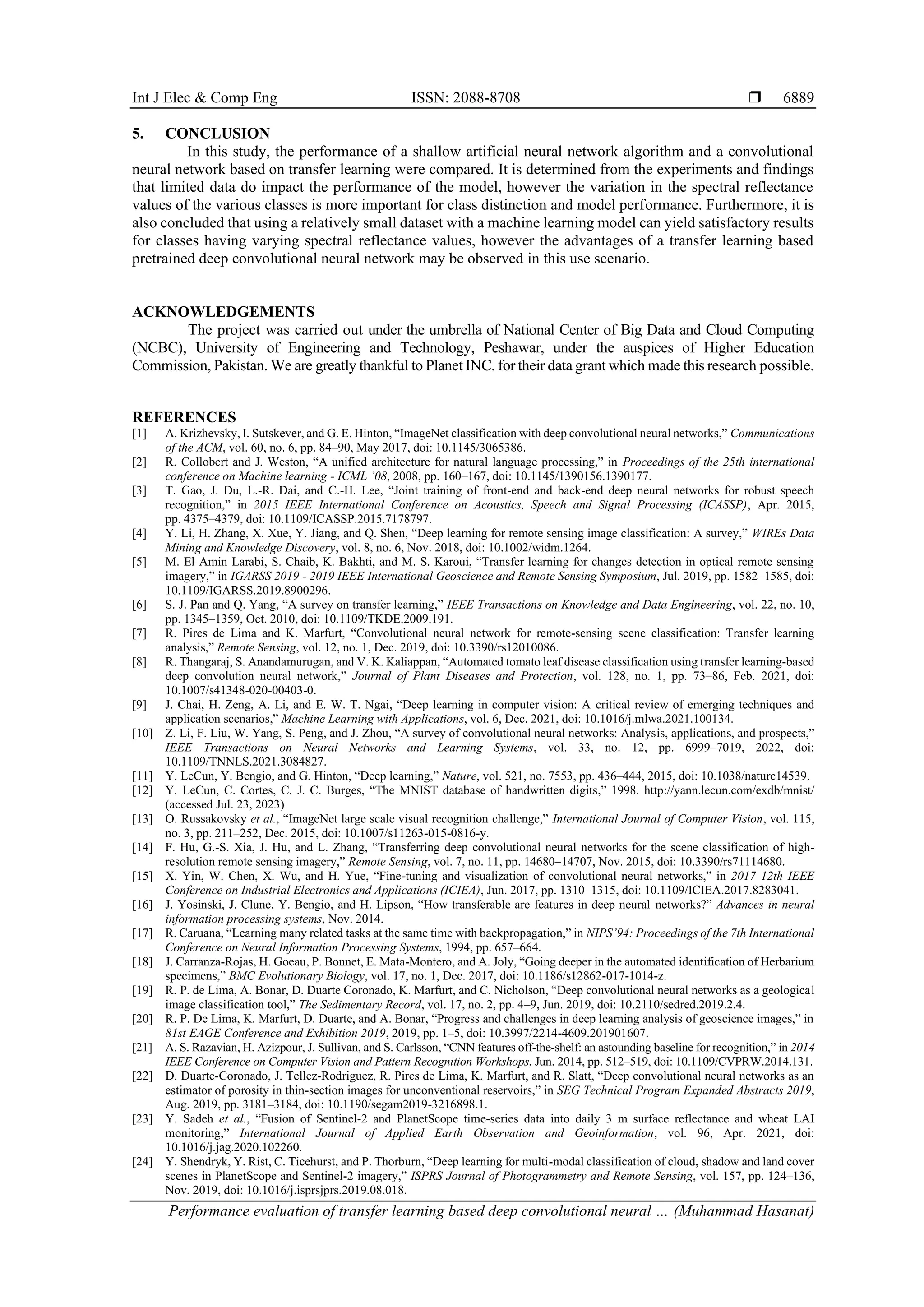 Performance Evaluation Of Transfer Learning Based Deep Convolutional Neural Network With Limited