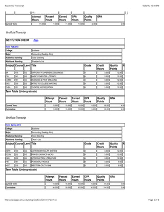 Academic Transcript | PDF