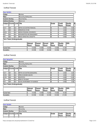 Academic Transcript | PDF