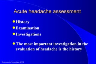 Acute headache | PPT