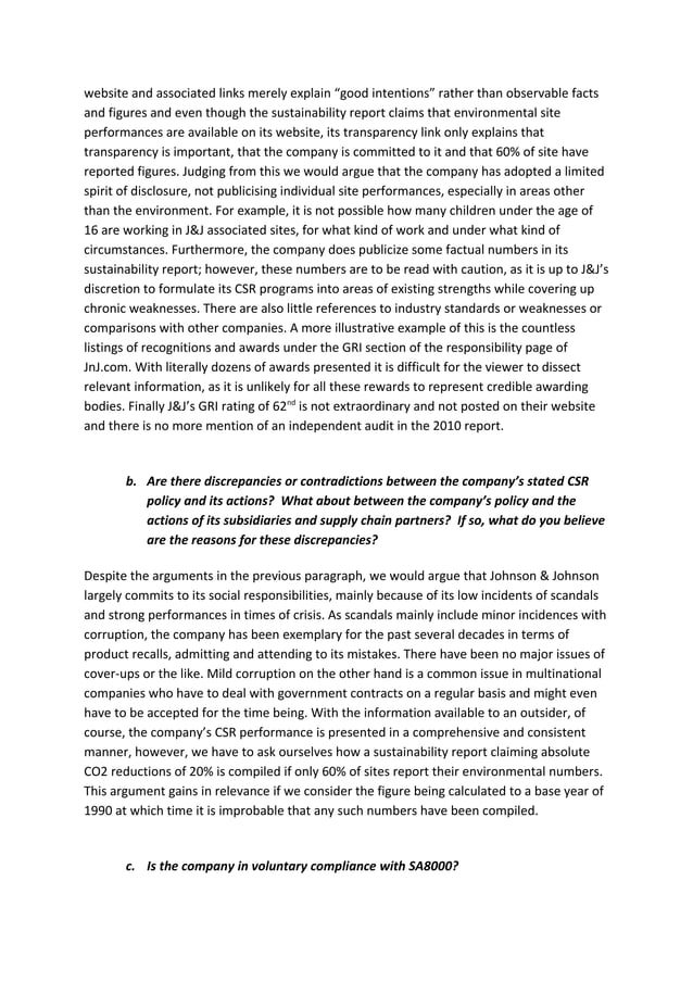 89336500 csr-case-johnson-and-johnson | PDF