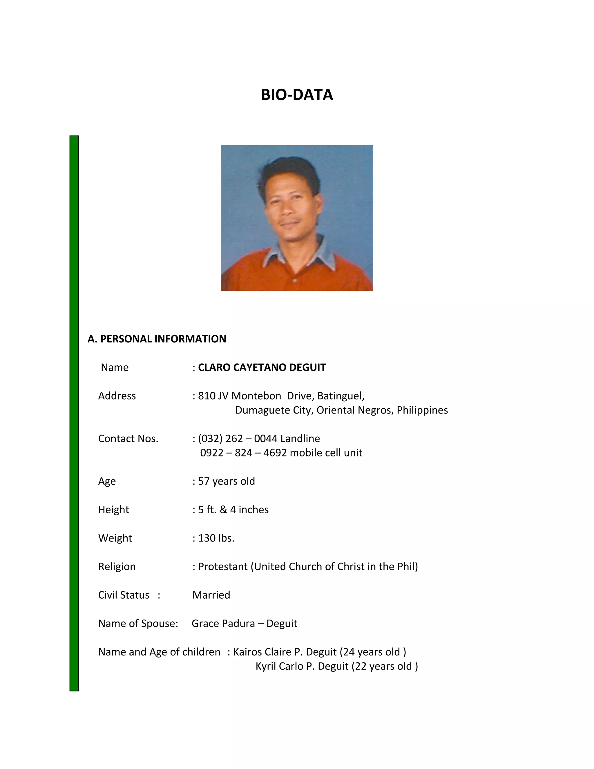 BIODATA-CLARO | DOC