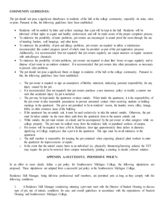 SMC Permissive Pet Policy | PDF