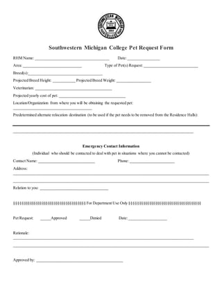 SMC Permissive Pet Policy | DOCX