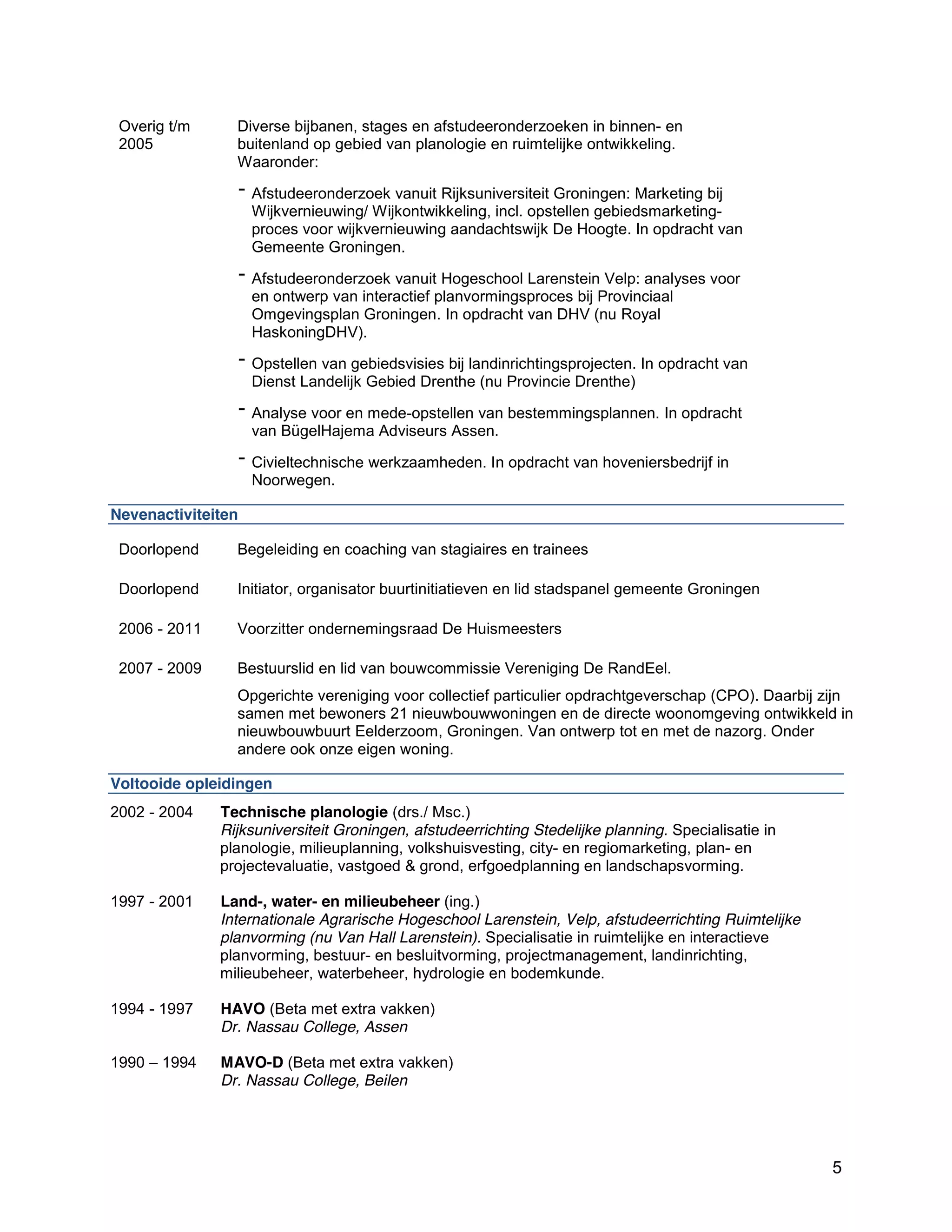 Curriculum vitae Jos Idema | PDF