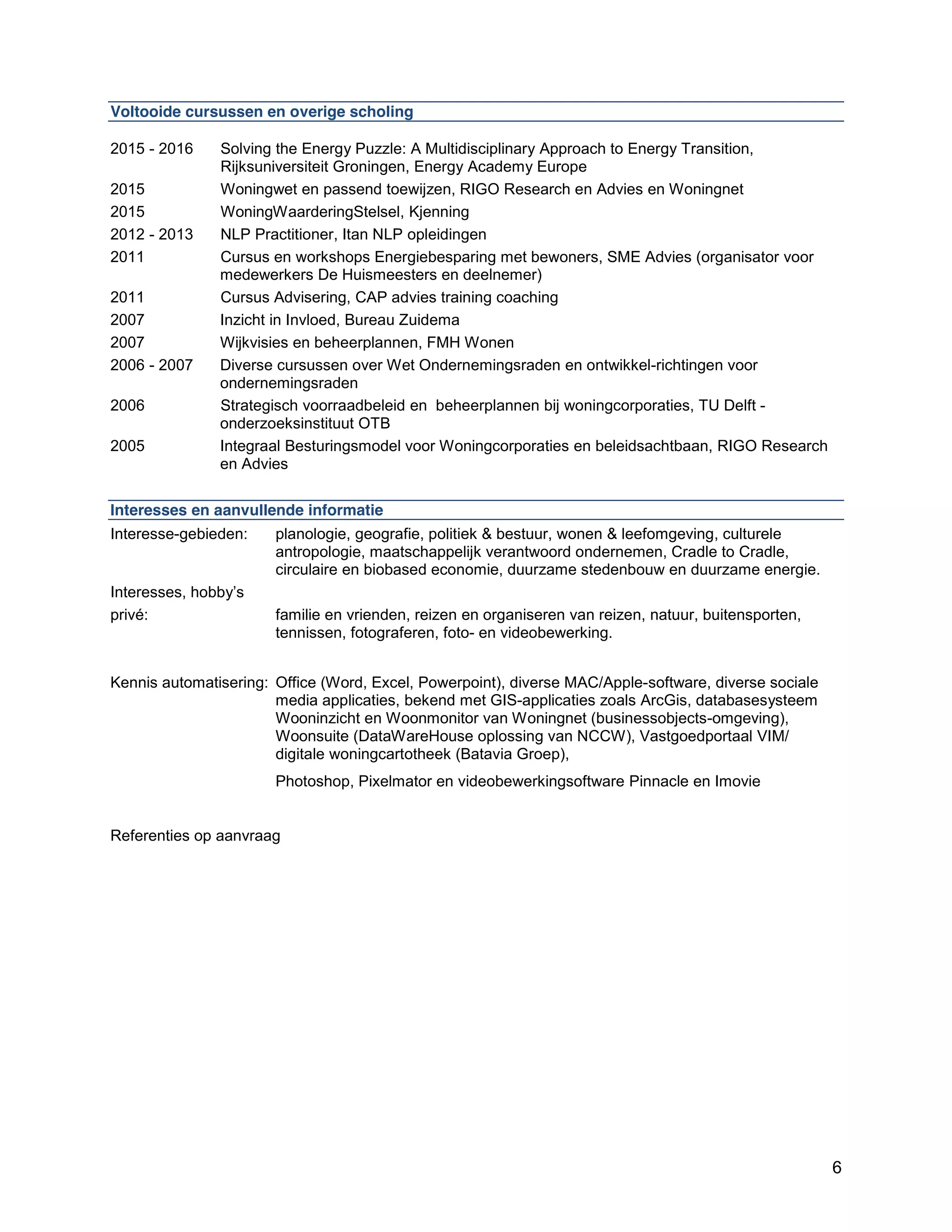 Curriculum vitae Jos Idema | PDF