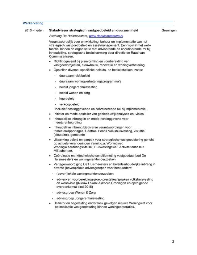 Curriculum vitae Jos Idema | PDF