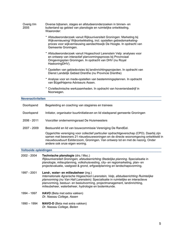Curriculum vitae Jos Idema | PDF