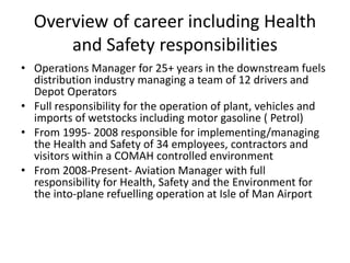 Supporting Powerpoint Overview for IOSH Fellowship Interview | PPT