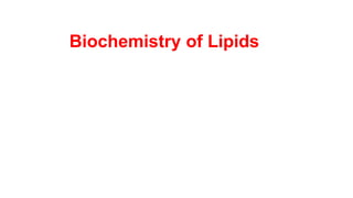Biochemistry of lipids and fatty acids chemistry | PPTX