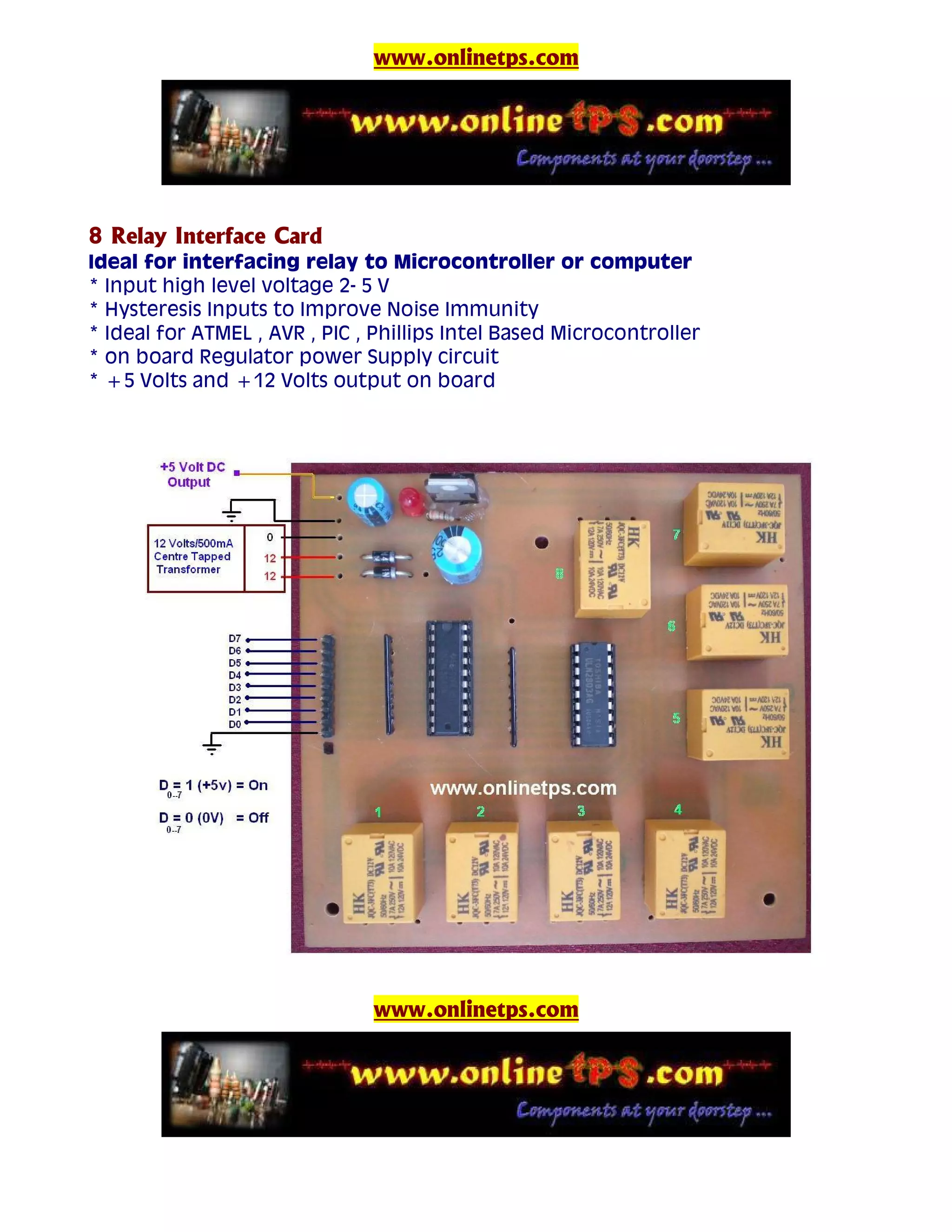 8 channel relay card manual | PDF