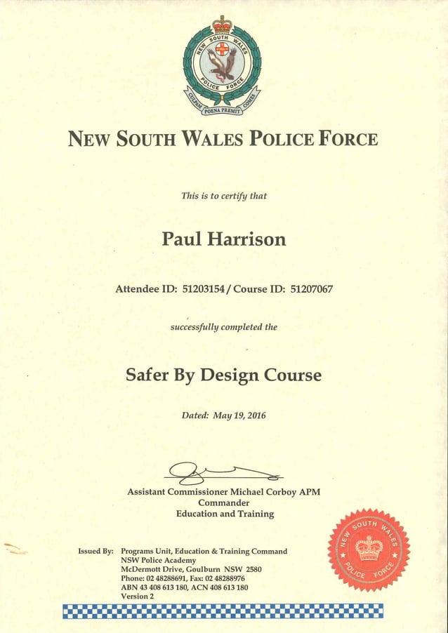 CPTED Certificate | PDF