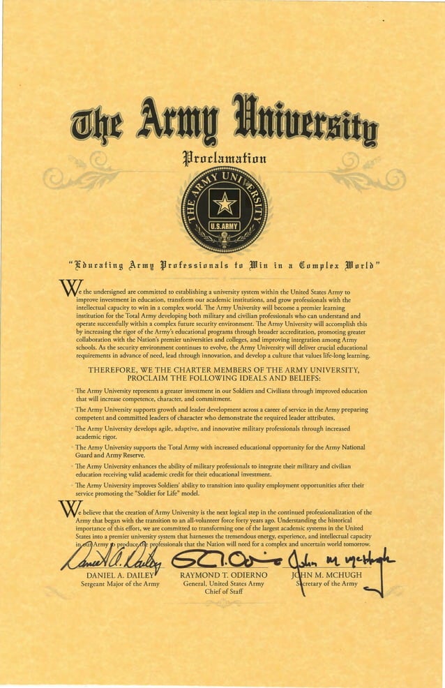 ArmyU Proclamation | PDF
