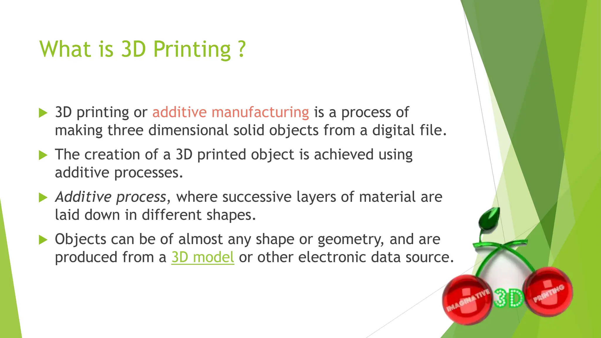A presentation on 3D Printing technology .ppt