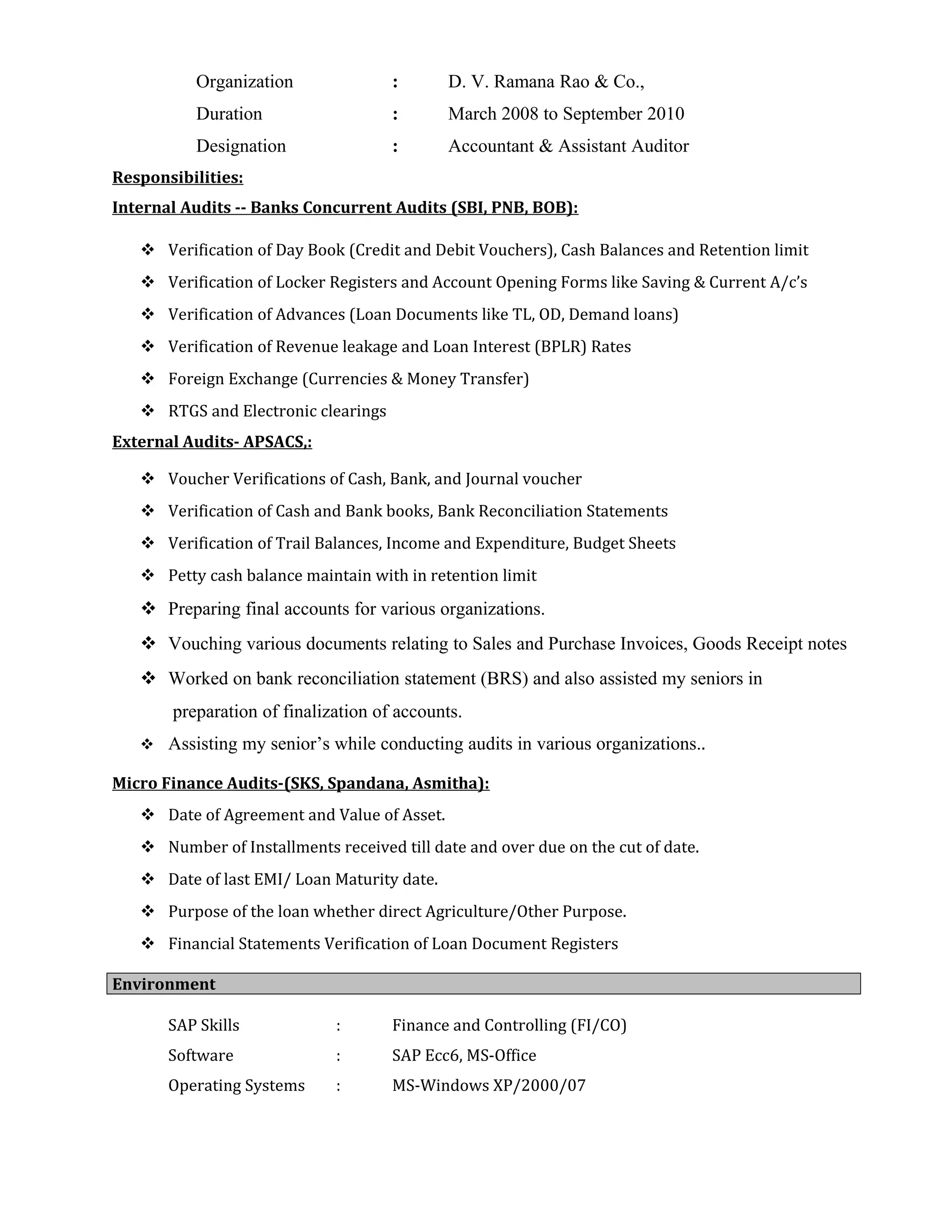 Sap Fresher CV | DOC | Business Accounting & Finance | Business