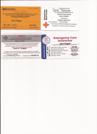 Certification Cards | PDF