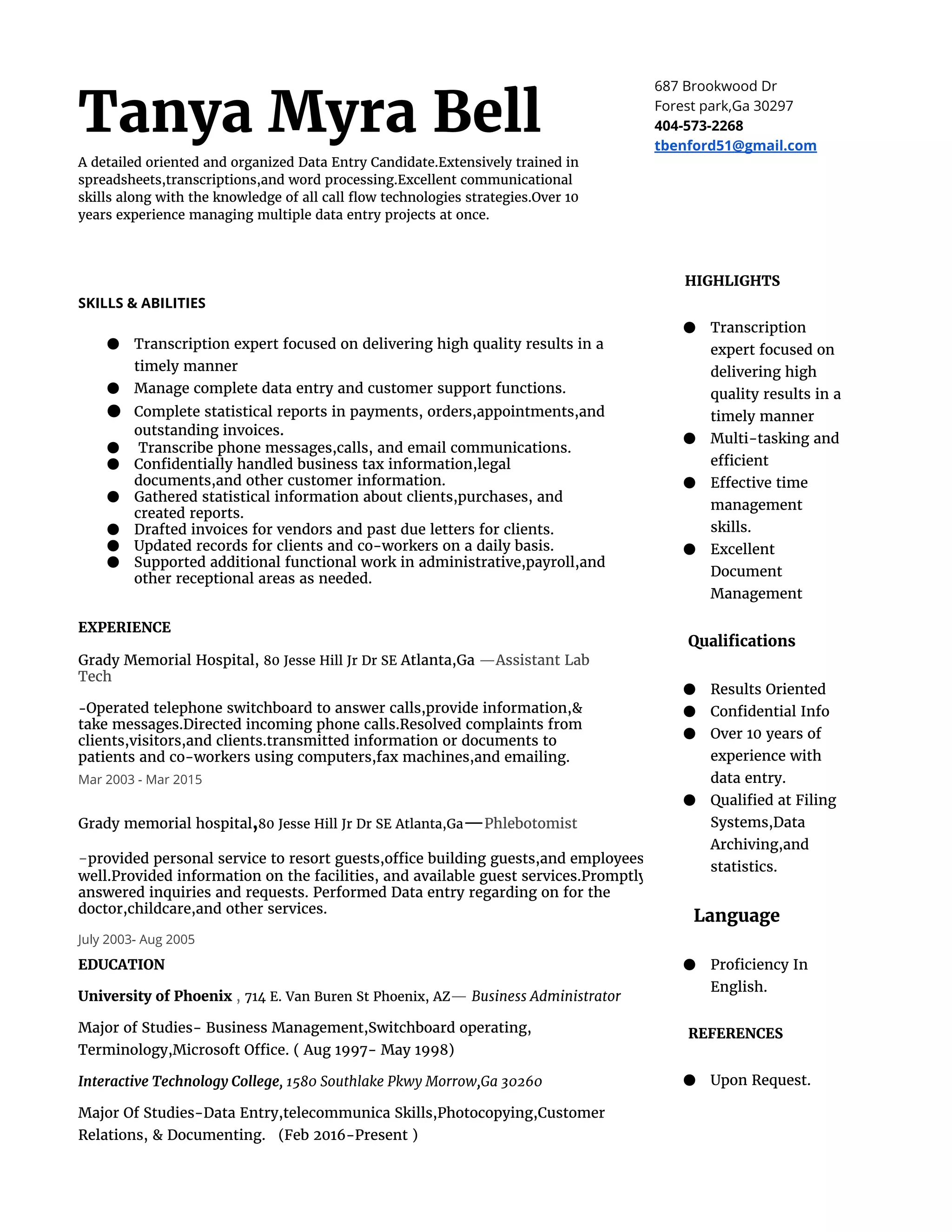 tanyabell data entry | PDF