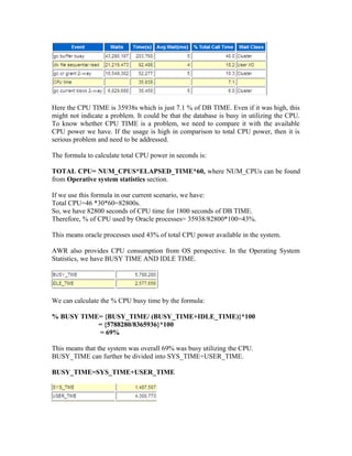 AWR reports-Measuring CPU | DOC