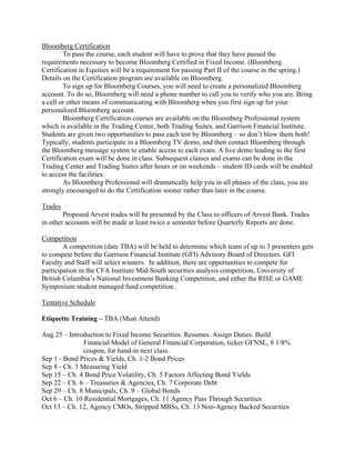 Fixed Income Securities I Syllabus | PDF