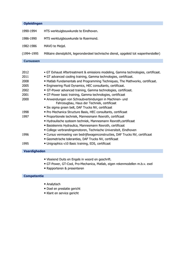 Curriculum vitae Mark Fransen | PDF