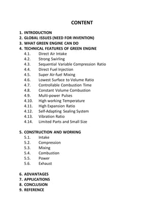 Green Engine Final Report | DOCX