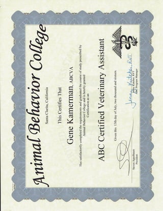 Animal Behavior college certificate | PDF