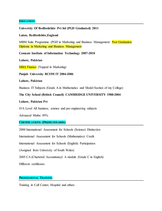 Waleed CV Novemebr 2016 | DOCX