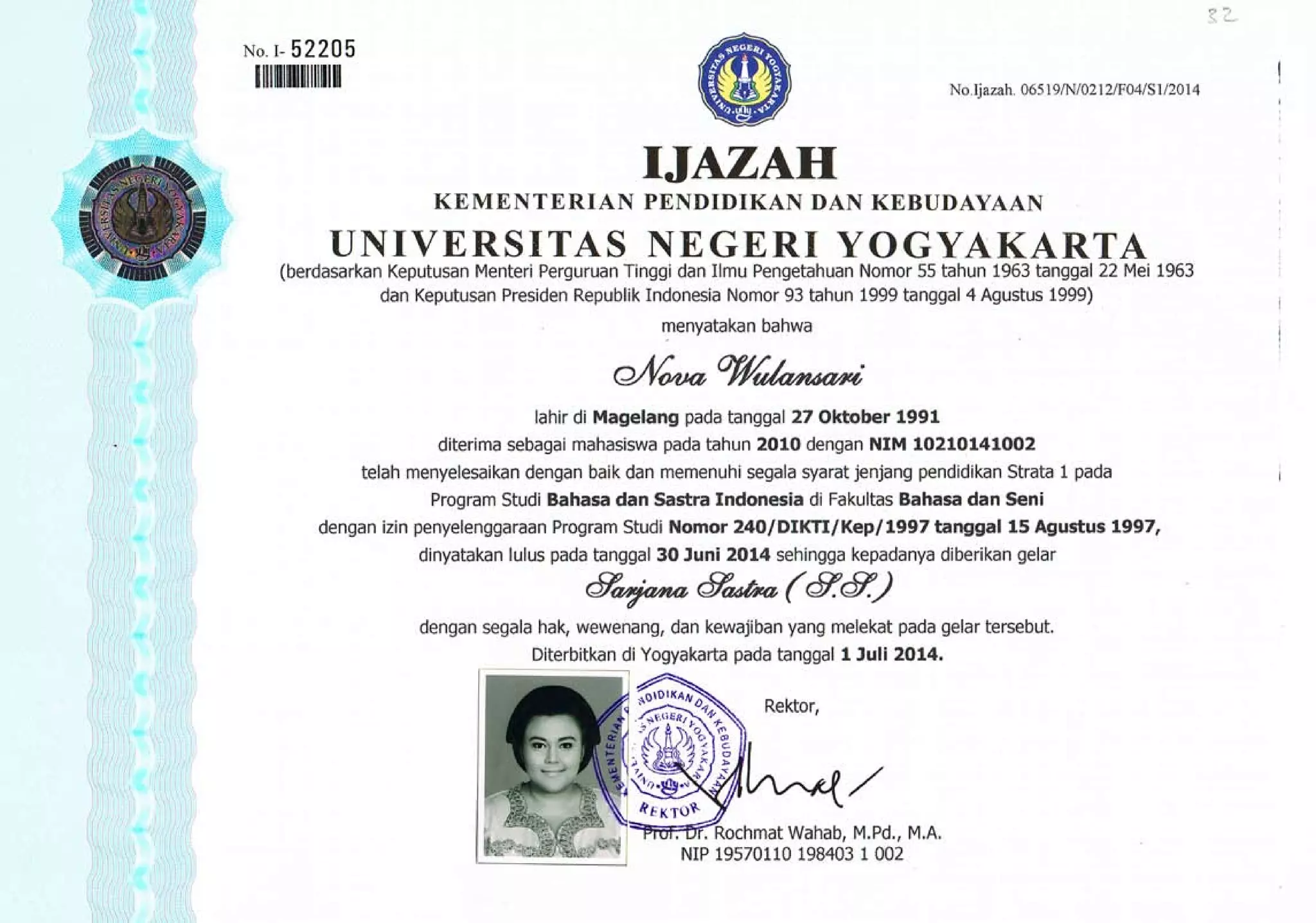 Ijazah dan transkrip Nilai | PDF