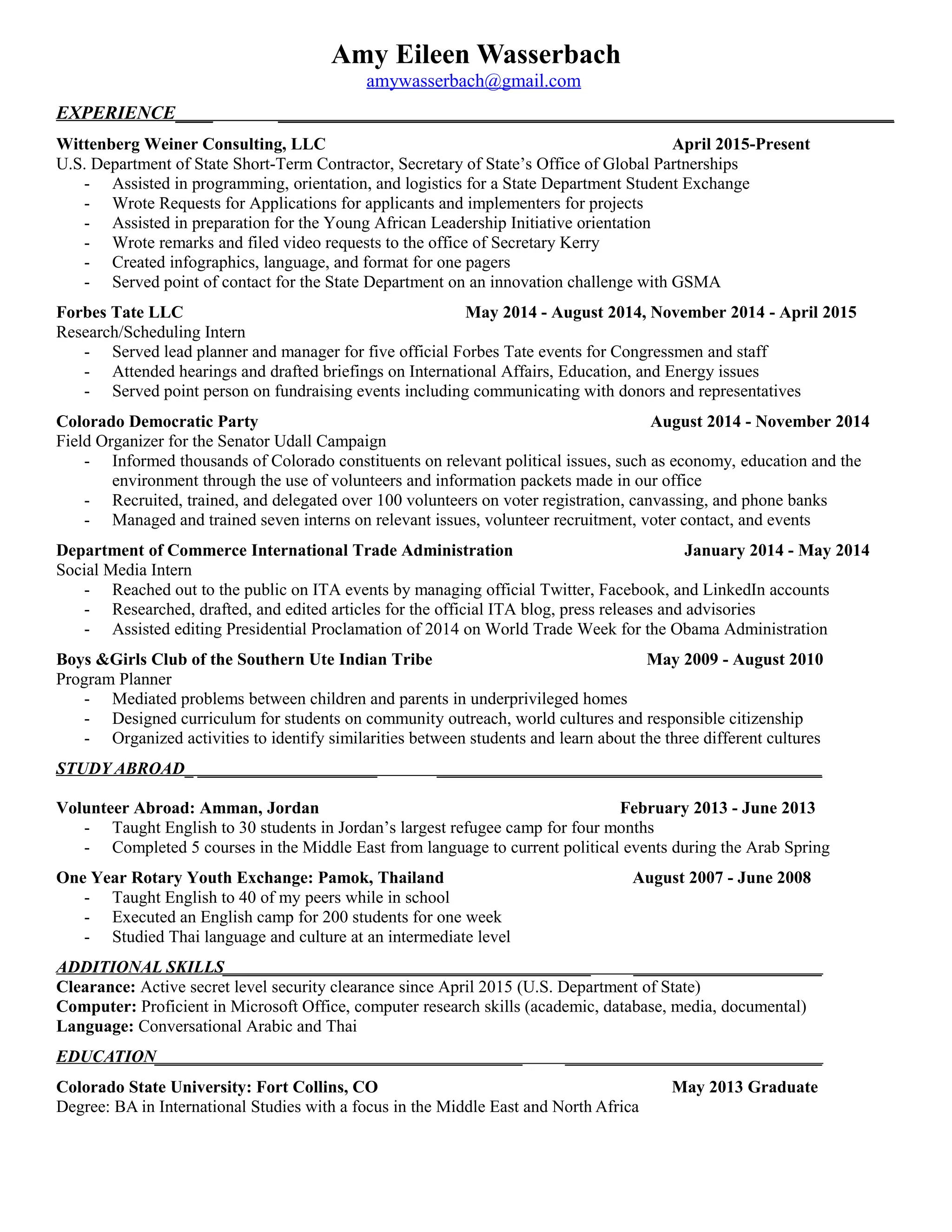 Wasserbach Resume LinkedIn | DOC